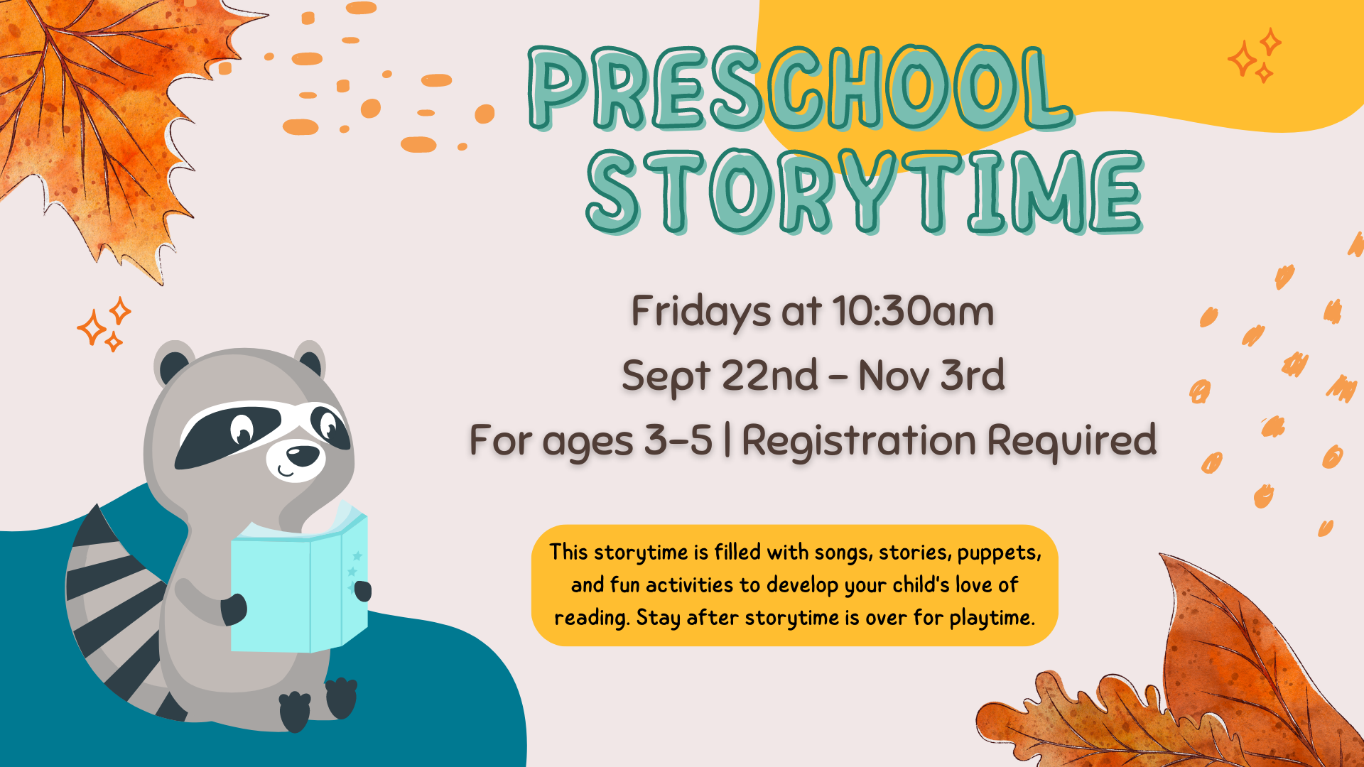 Preschool Storytime | Meriden Public Library
